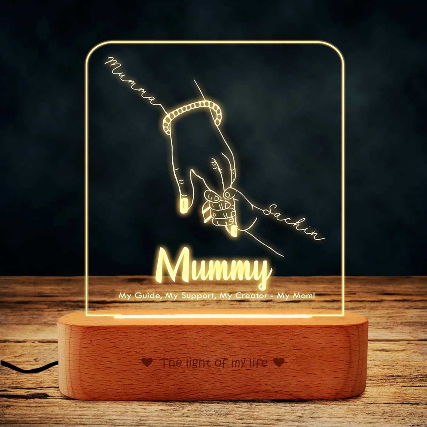 Buy Personalized "Mummy" Engraved Acrylic Lamp For Mothers Online On Zwende