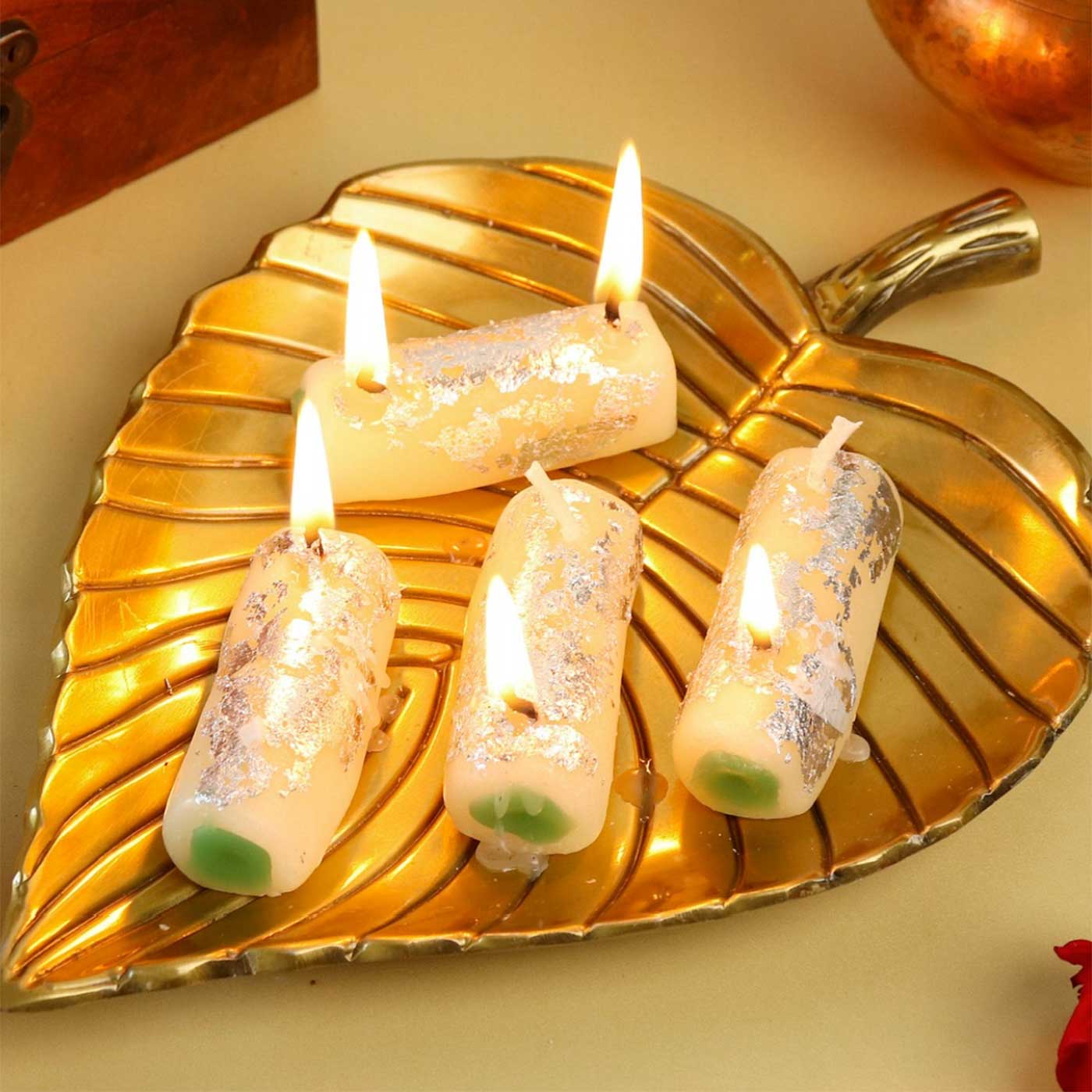 Buy Handmade Kaju Roll Soy Wax Scented Mithai Candle | Set Of 4 Online ...