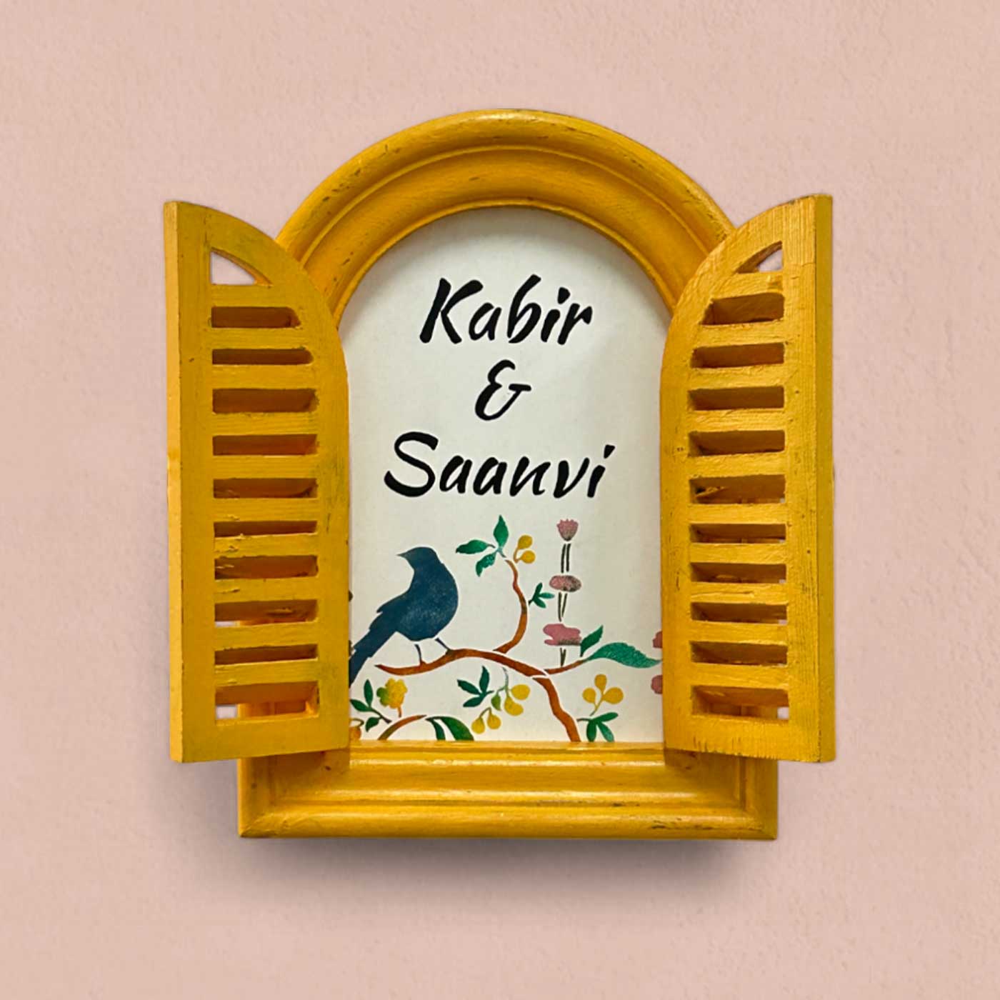 Buy Arched Vintage Window Name Plate With Artwork Online On Zwende