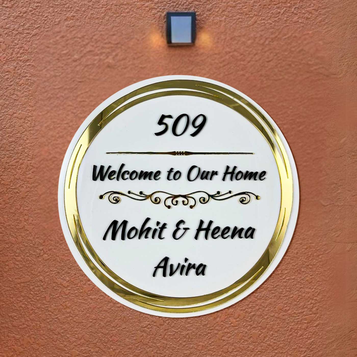 Buy Personalized Round Stylish Acrylic Name Plate Online On Zwende
