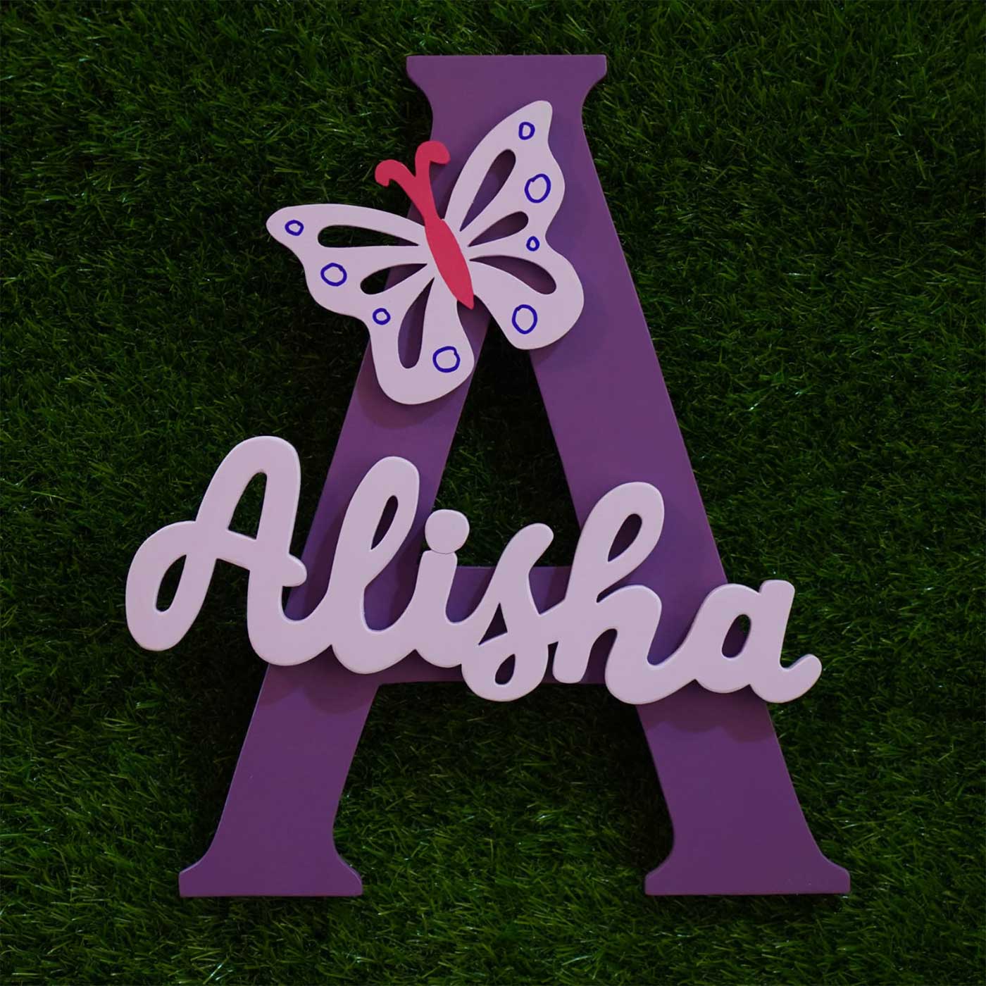 Buy Personalized MDF Wood Kids Monogram Name Plate Online On Zwende