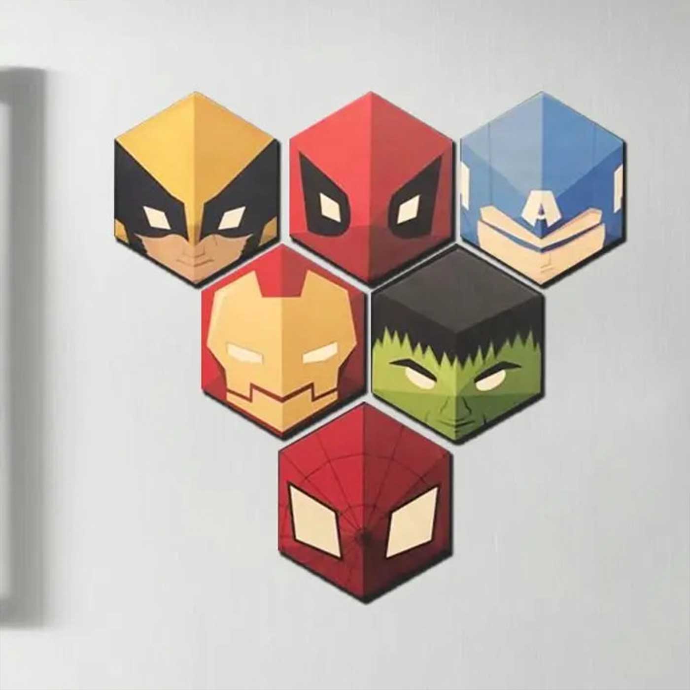Buy Printed Superhero Theme Wooden Fridge Magnets | Set Of 6 Online On ...