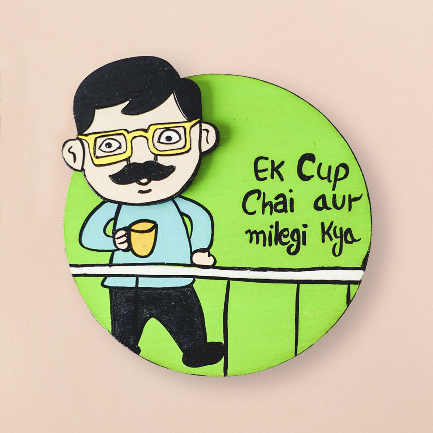 Buy Handcrafted MDF & Clay Uncle Fridge Magnet Online On Zwende