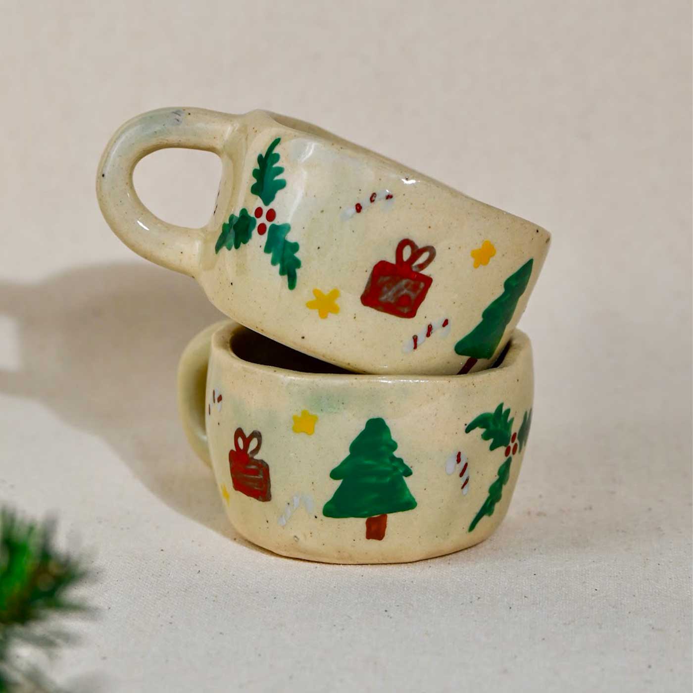 Buy Handmade Christmas Ceramic Coffee/Tea Cup | Secret Santa Gift Ideas ...