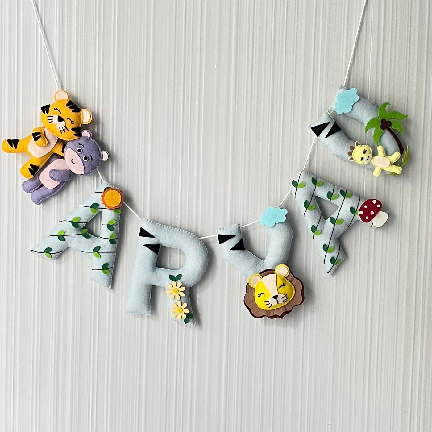 Buy Personalized Forest Friends Theme Felt Bunting / Garland For Kids ...