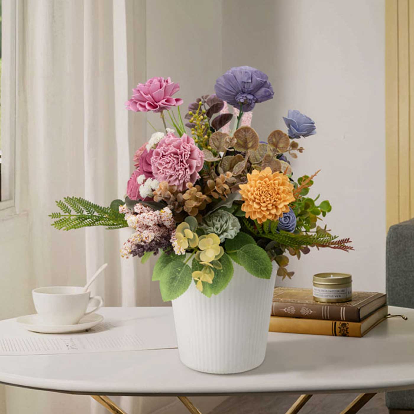 Buy Handmade Modern Meadow Shola Flower Centerpiece Online On Zwende