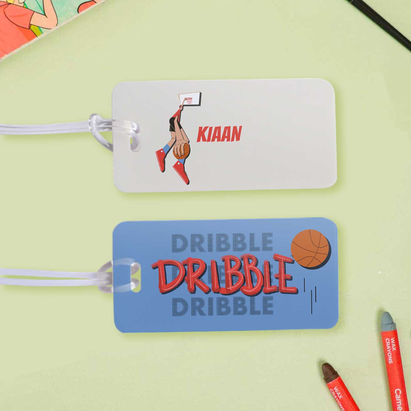 Buy Personalized Basketball Fever Boy Theme Bag Tag Online On Zwende