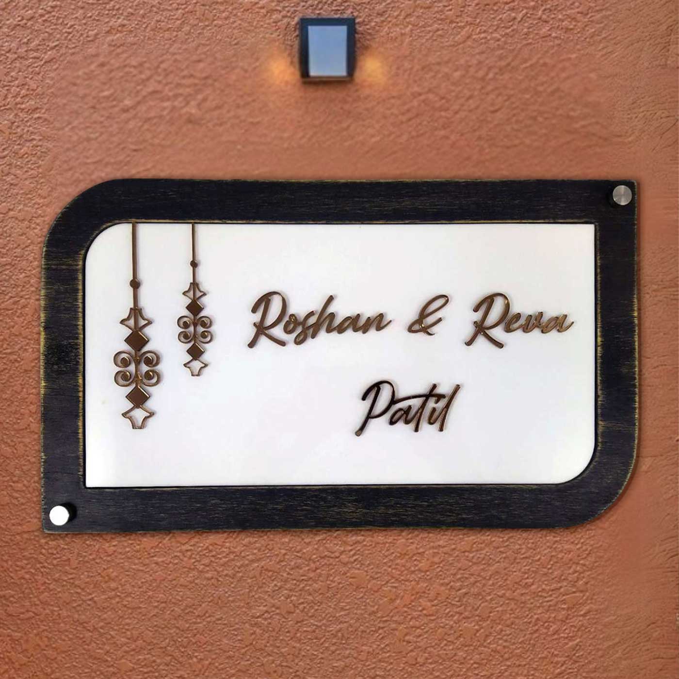 Buy Personalized 3D Minimalist White Acrylic Name Plate Online On Zwende