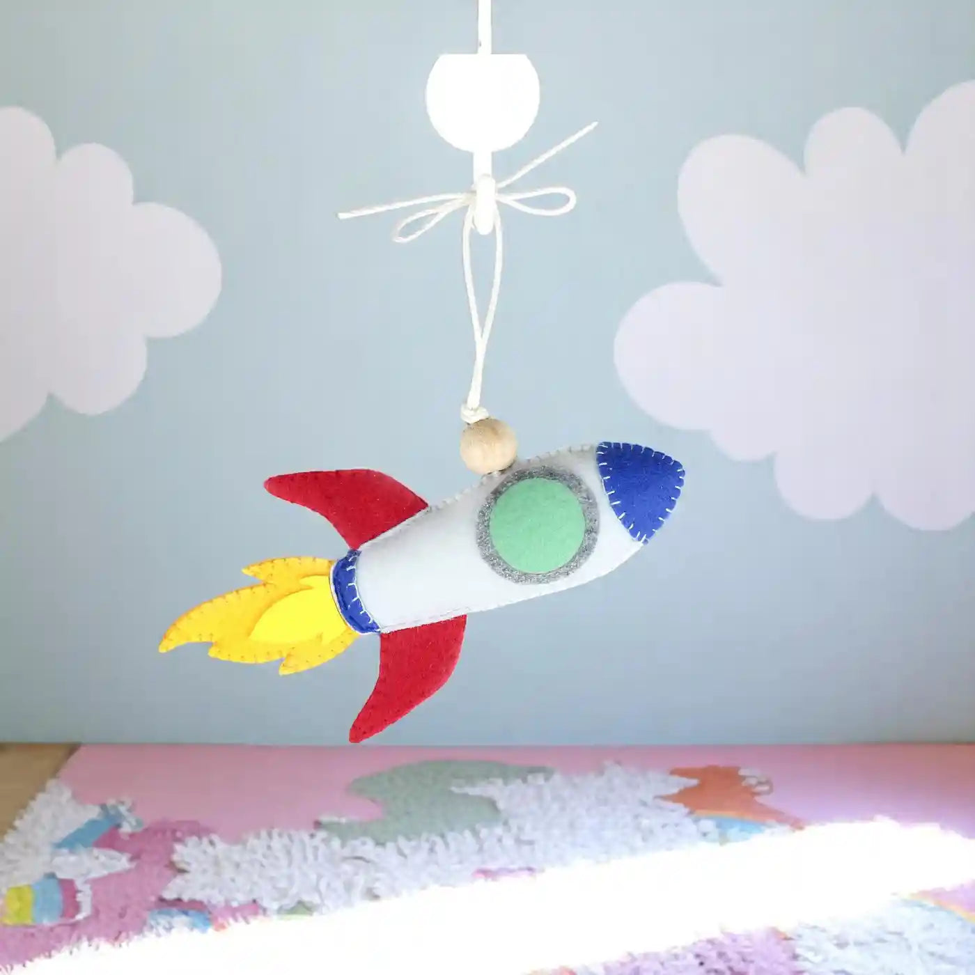Buy Handmade Rocket Felt Hanging For Kids Online On Zwende