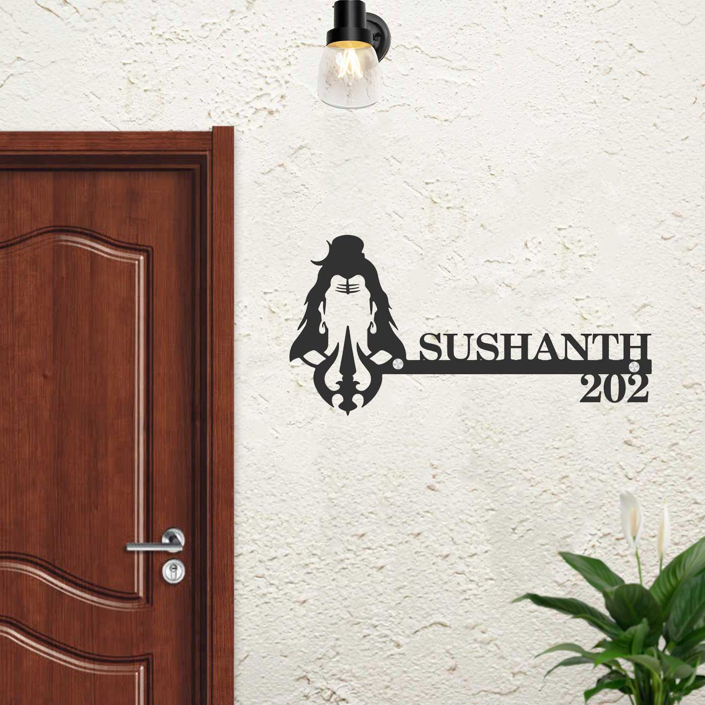 Buy Personalized Shiva Face Laser Cut Metal Name Plate Online On Zwende