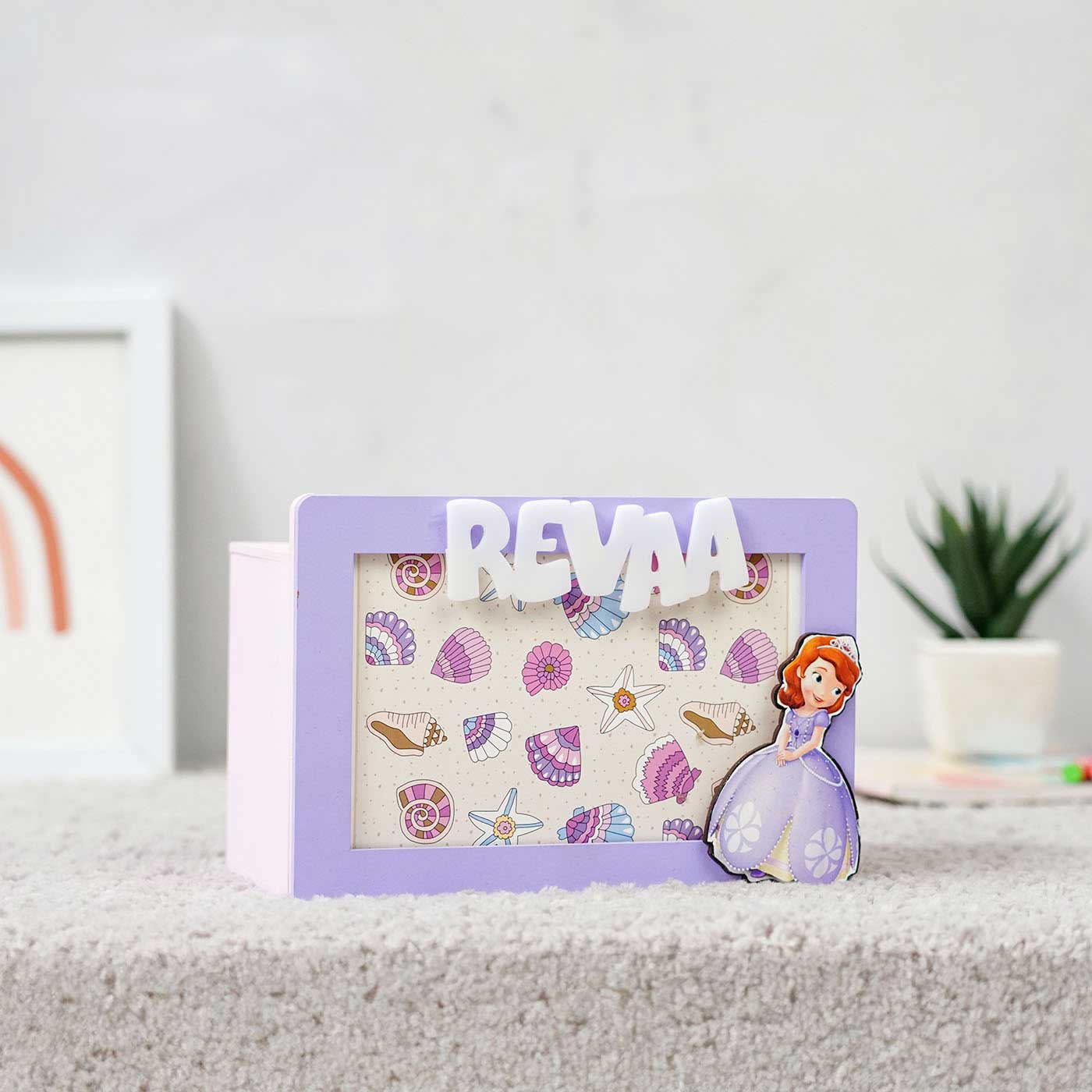 Buy Personalized Princess Theme Frame With Piggy Bank Online On Zwende