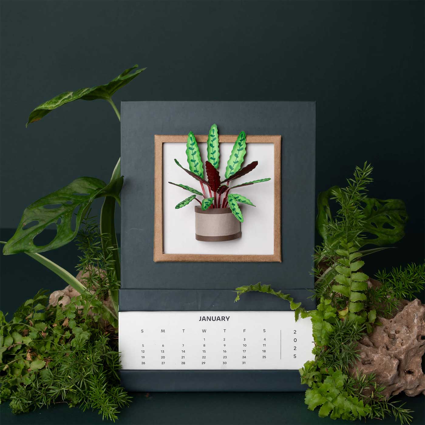 Buy Handmade 3D Rattle Snake Plant 2026 Desk Calendar Online On Zwende