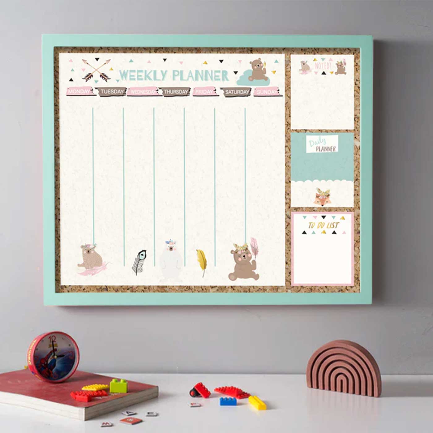 Buy Handmade Weekly Planner Wooden Pinboard For Kids Online On Zwende