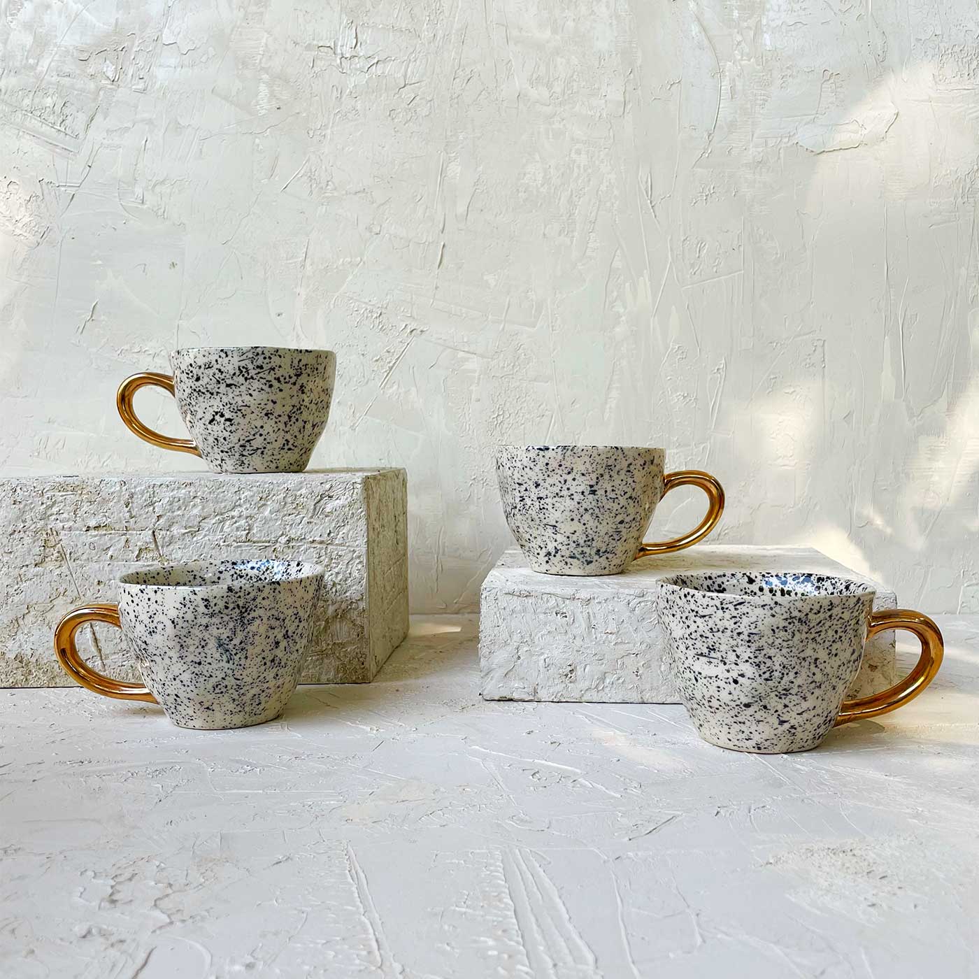 Buy Handmade Splatter Ceramic Cup | Set Of 4 Online On Zwende
