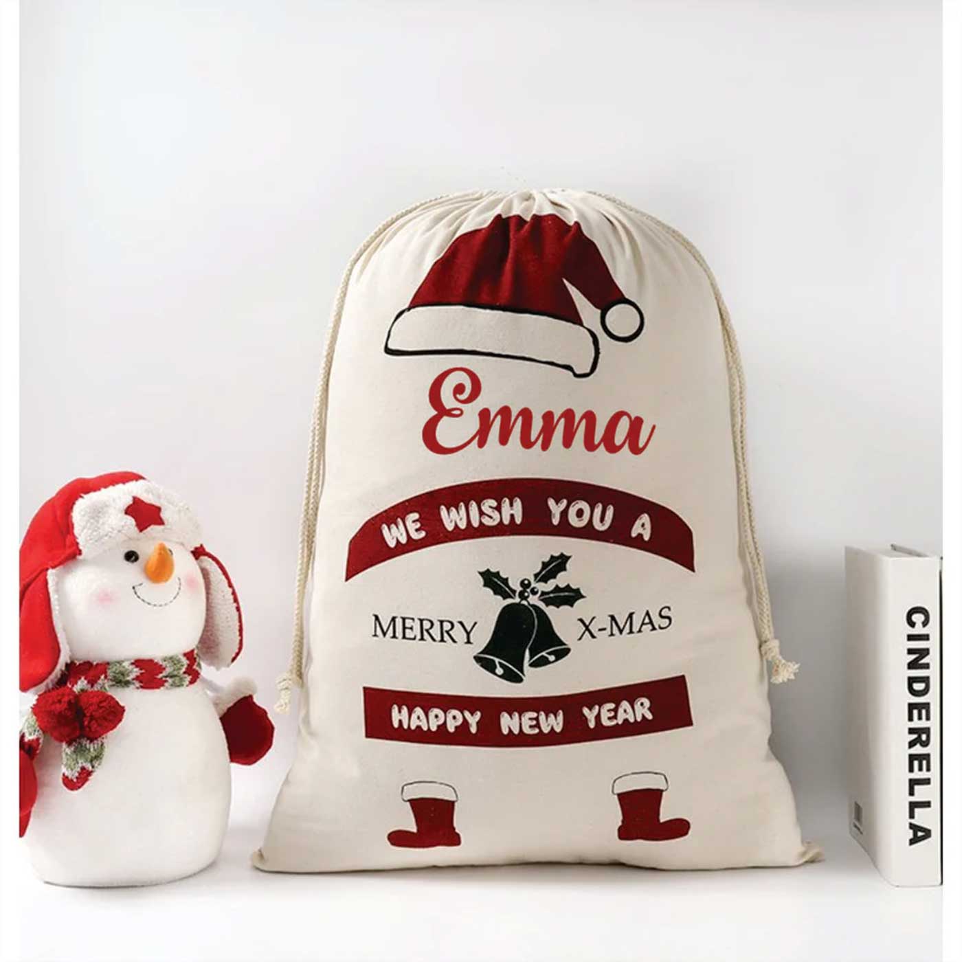 Buy Personalized Holly Jolly Extra Large Muslin Gift Sack | Xmas ...