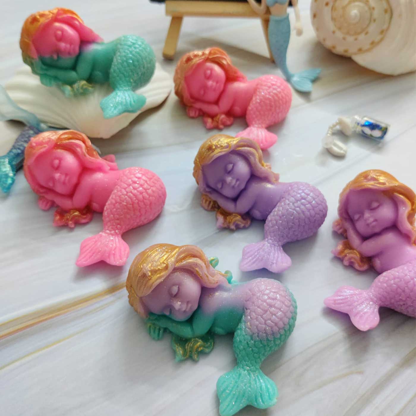 Buy Handmade Mermaid Shaped Shea Butter Soap Online On Zwende