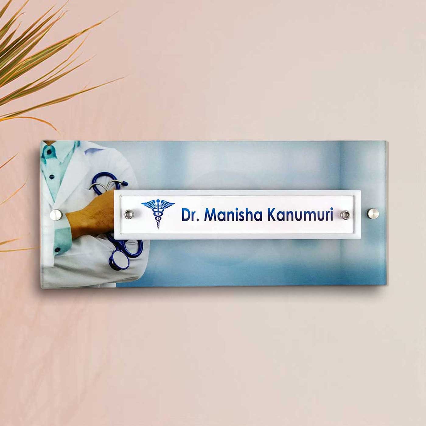 Buy Personalized Printed Acrylic Name Plate For Doctors Online On Zwende