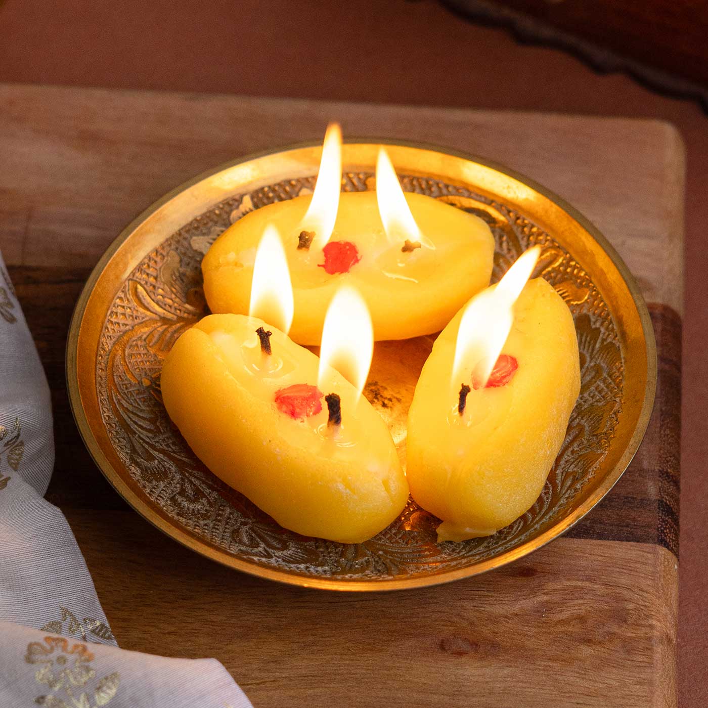 Buy Handmade Sandesh Soy Wax Scented Mithai Candle | Set Of 3 Online On ...