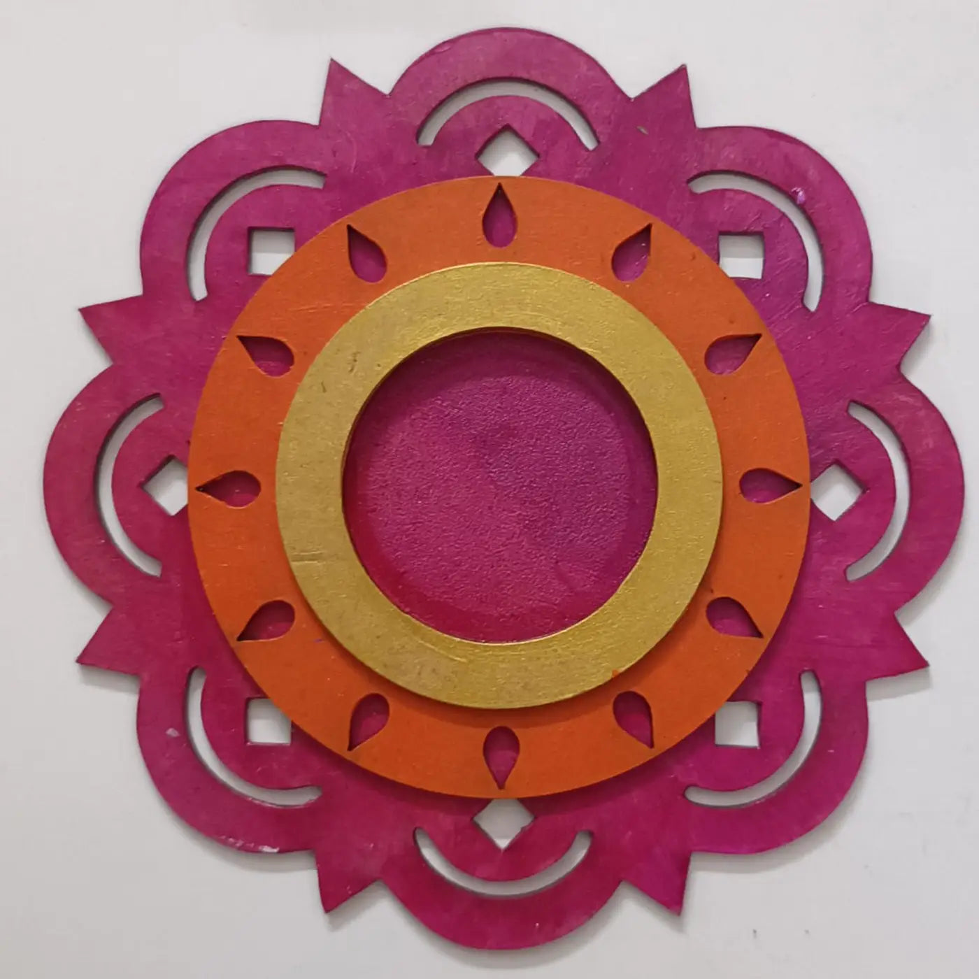 Buy Eco-Friendly Hand-painted MDF Wood Tealight Holder Online On Zwende