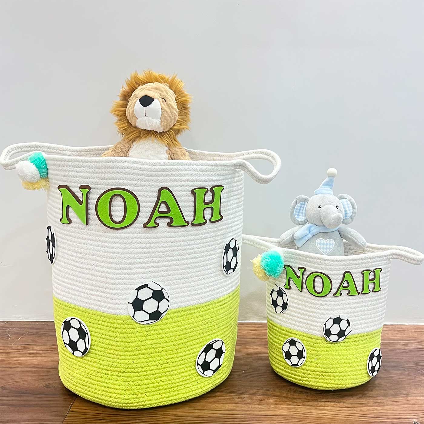 Buy Personalized Handmade Football Frenzy Jute Basket For Kids Online ...