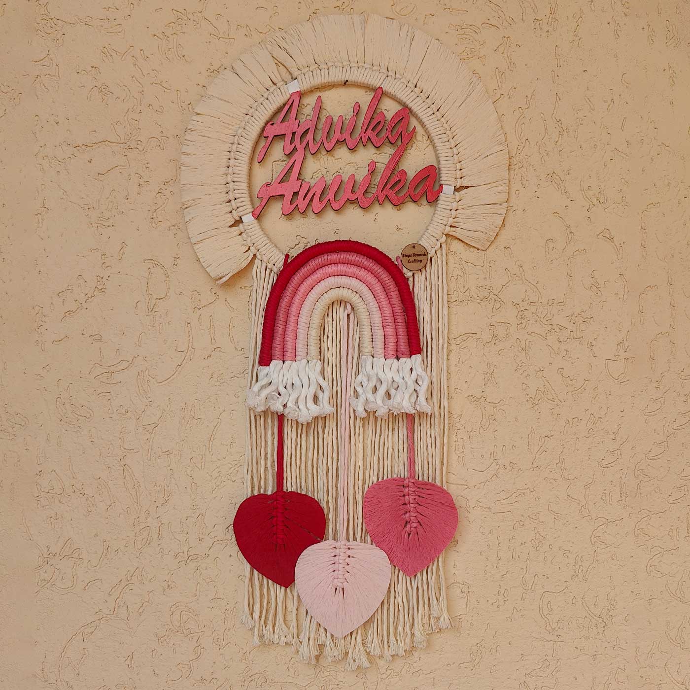 Buy Personalized Macrame Rainbow Theme Name Plate Online On Zwende