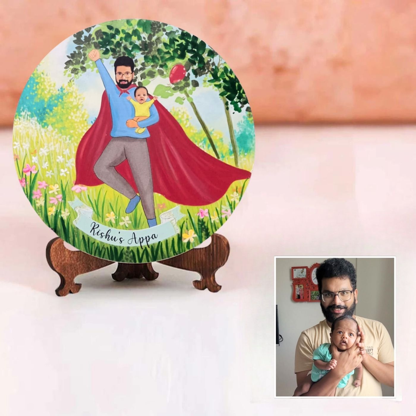 Buy Photo Caricature Name Plate with Stand Online On Zwende