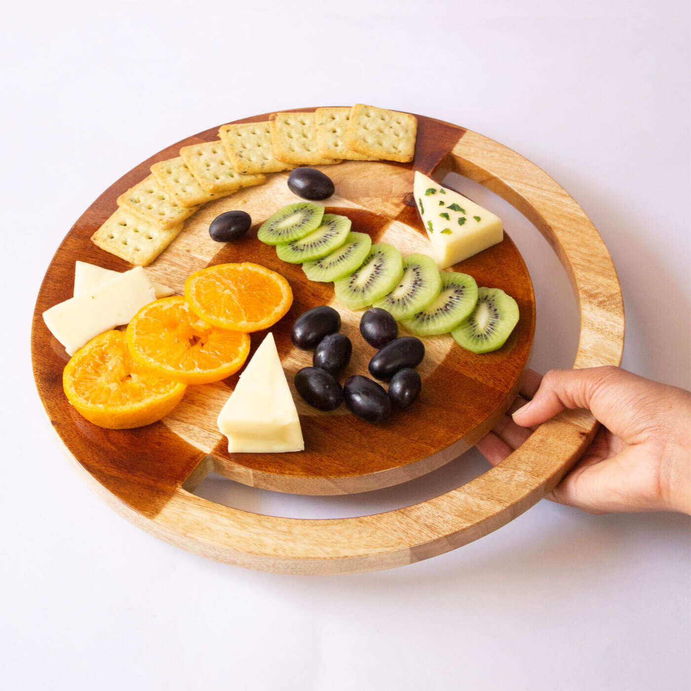 Buy Handcrafted Mango Wood Cheese Platter Online On Zwende