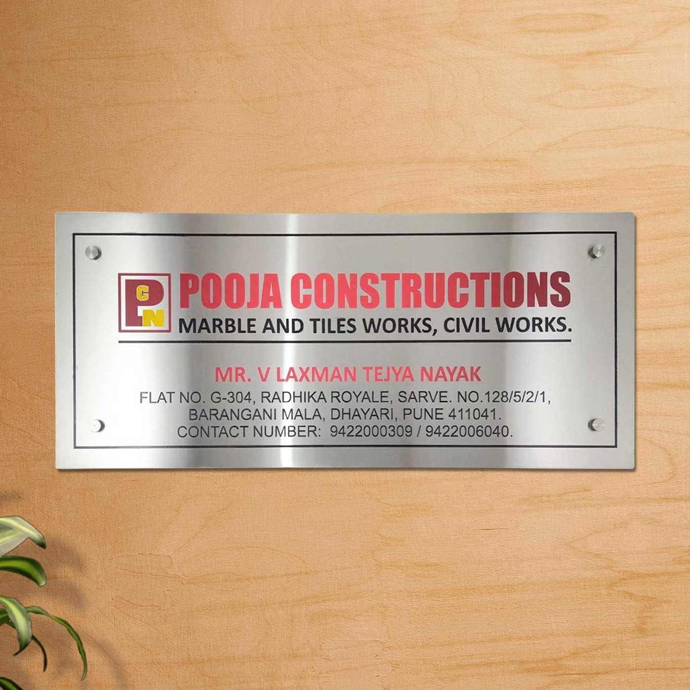 Buy Personalized Engraved Stainless Steel Office Name Plate Online On ...
