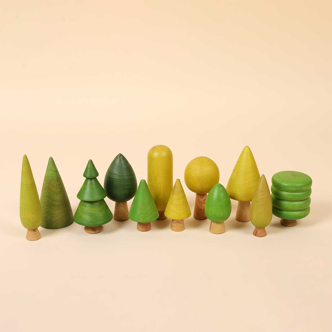 Buy Hand-Painted Large Wooden Forest Tree Toys | Set Of 12 Online On Zwende
