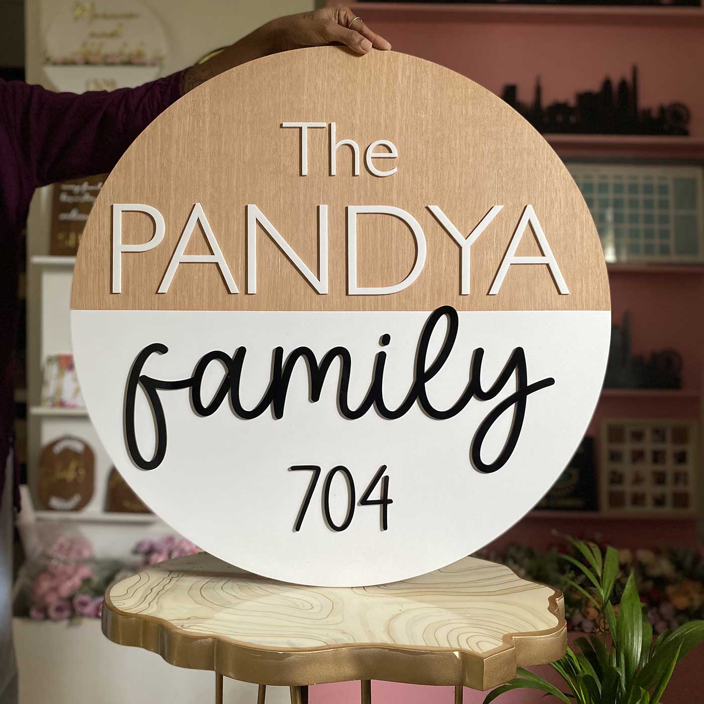 Buy Personalized Handmade Minimal Design Wooden Name Plate Online On Zwende