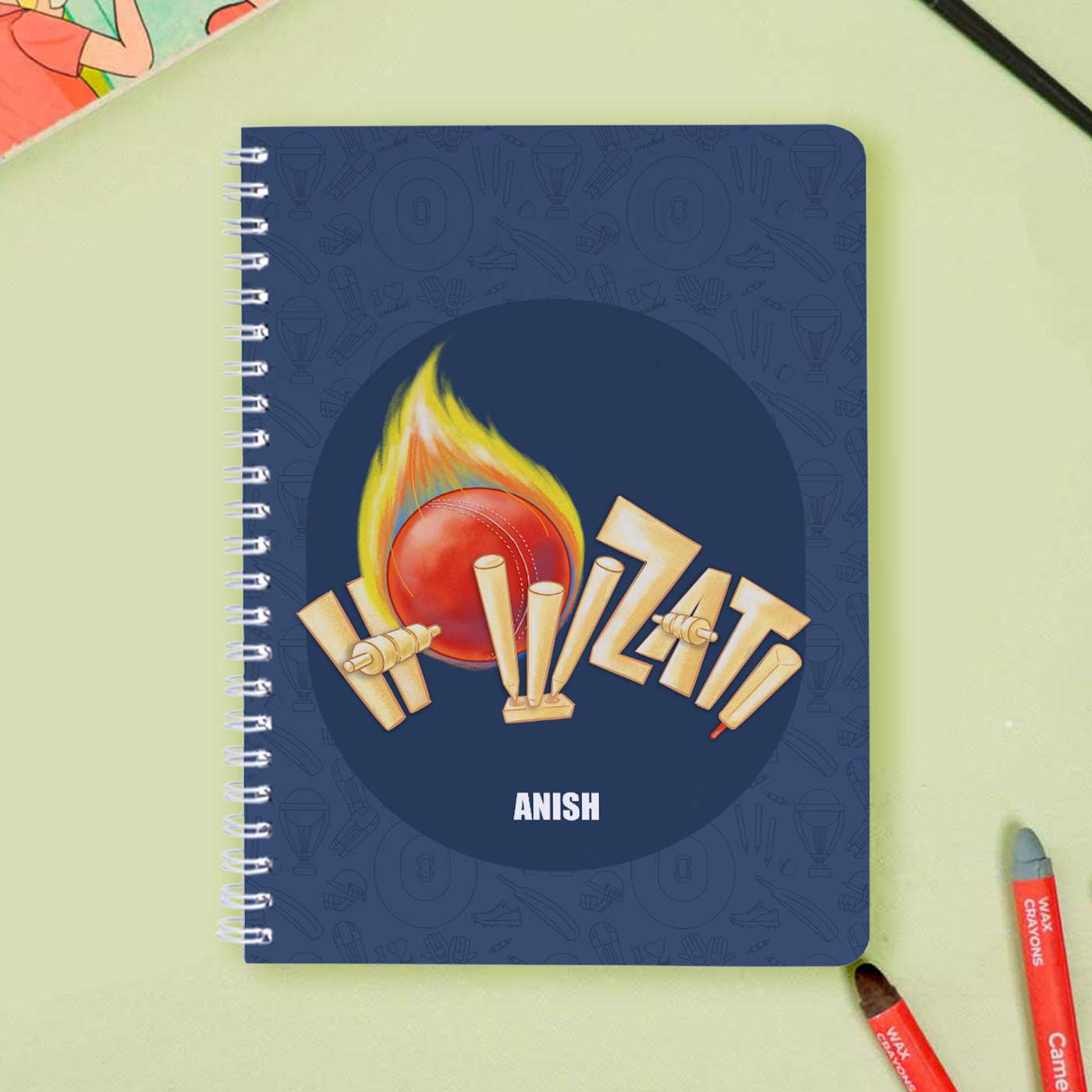 Buy Personalized Cricket Buzz Theme Spiral Bound Notebook | 60 Pages ...