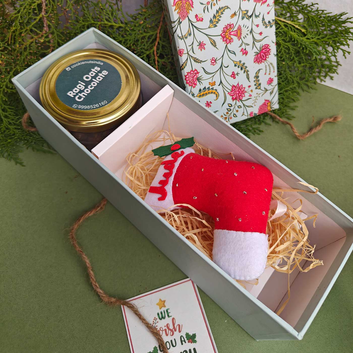 Buy Personalized Sock Ornament & Homemade Healthy Cookies Hamper | Xmas ...