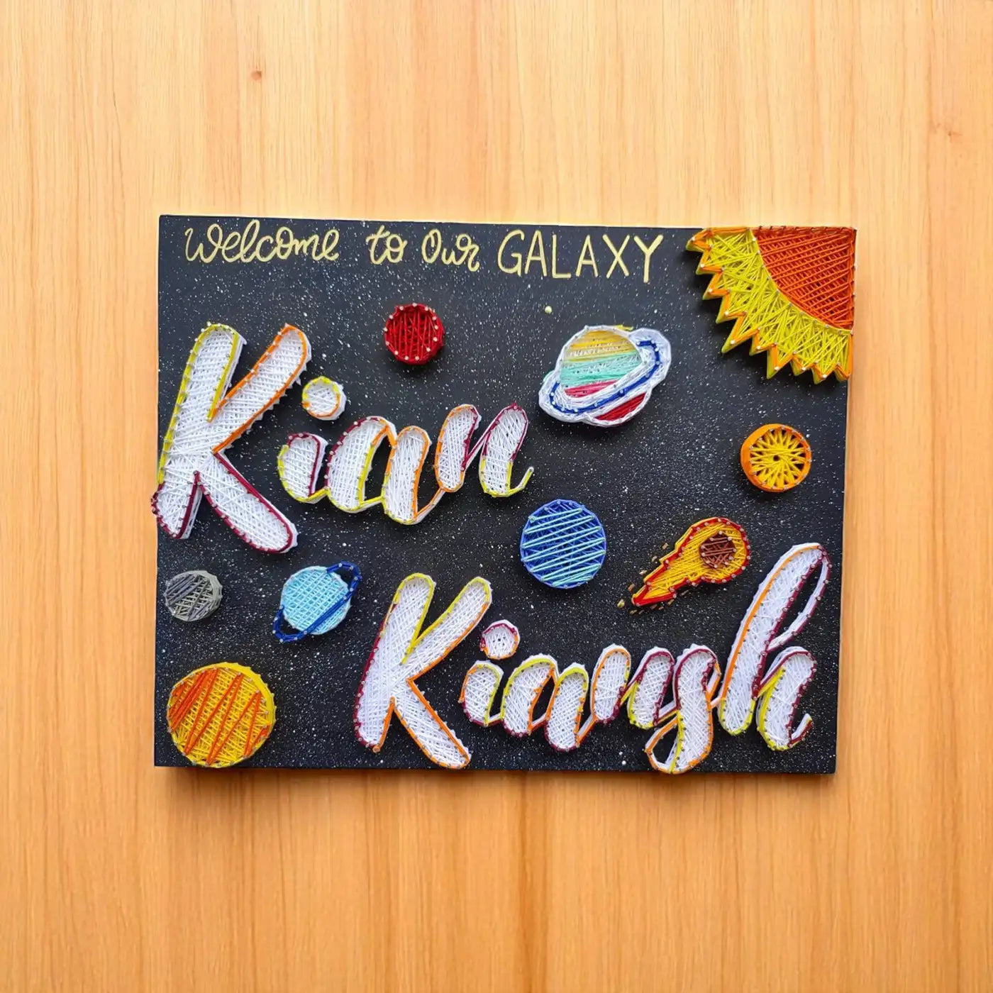 Buy Personalized Handmade String Art Space Theme MDF Wood Name Plate ...
