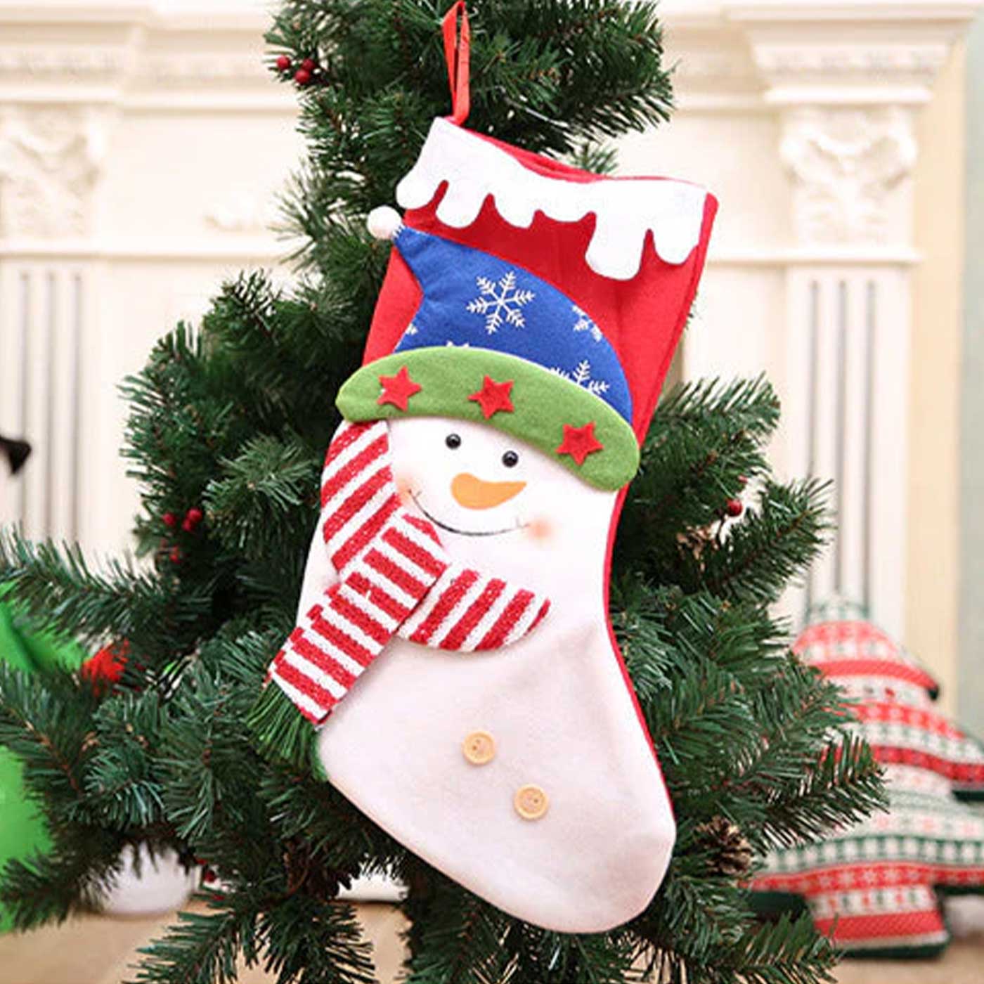 Buy Personalized Snowy Scallop And Muffler Felt Stockings For Christmas ...