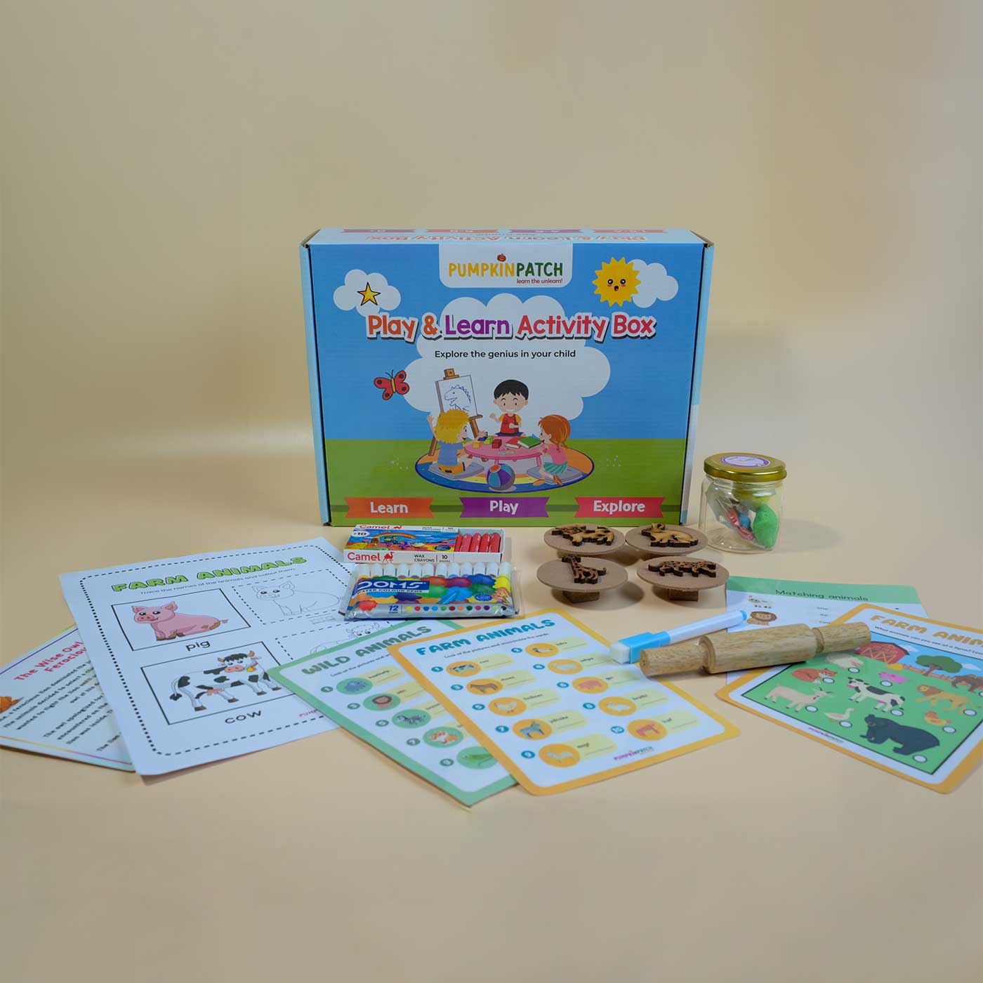 Buy Handmade Farm Animal Play Dough DIY Kit | Set of 10 Online On Zwende