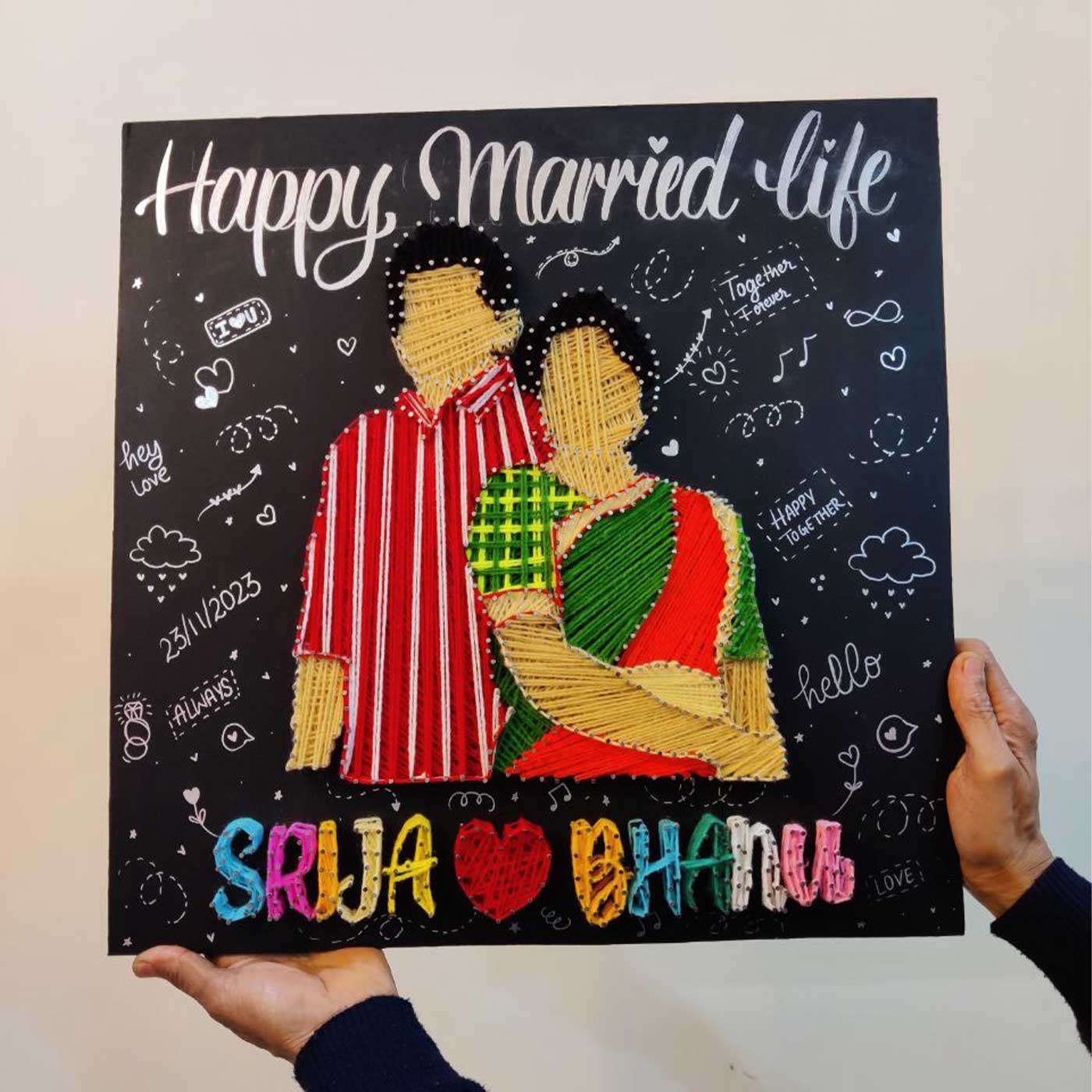 Buy Photo Personalized String Art Couples MDF Wood Name Plate Online On ...