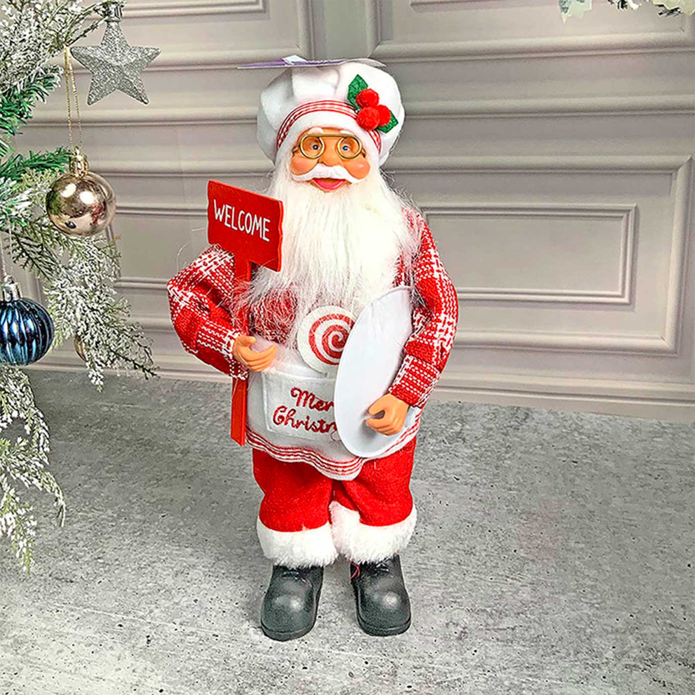 Buy Big Masterchef Santa Claus Self-Standing Woolen Decor For Christmas ...
