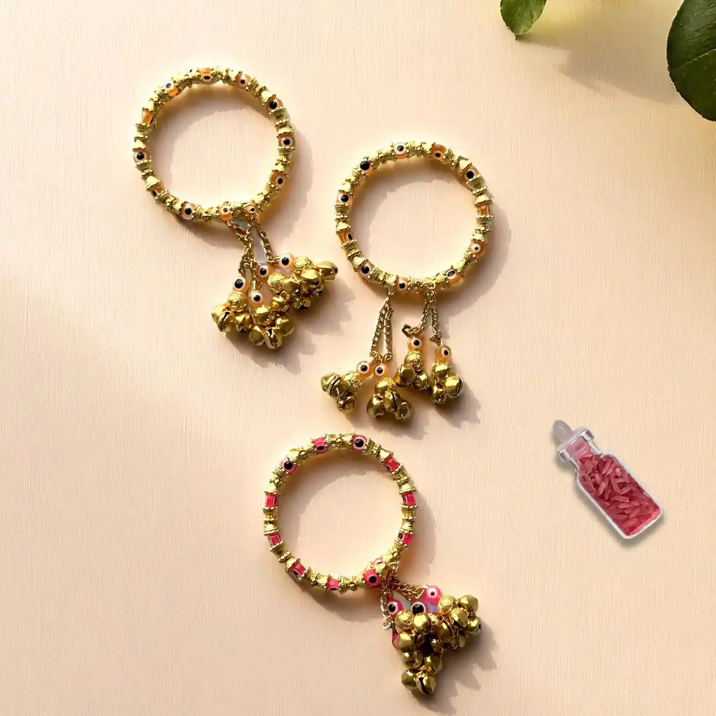 Buy Handmade Golden Evil Eye & Ghungroo Bangle Lumba Rakhi For Bhabhi ...