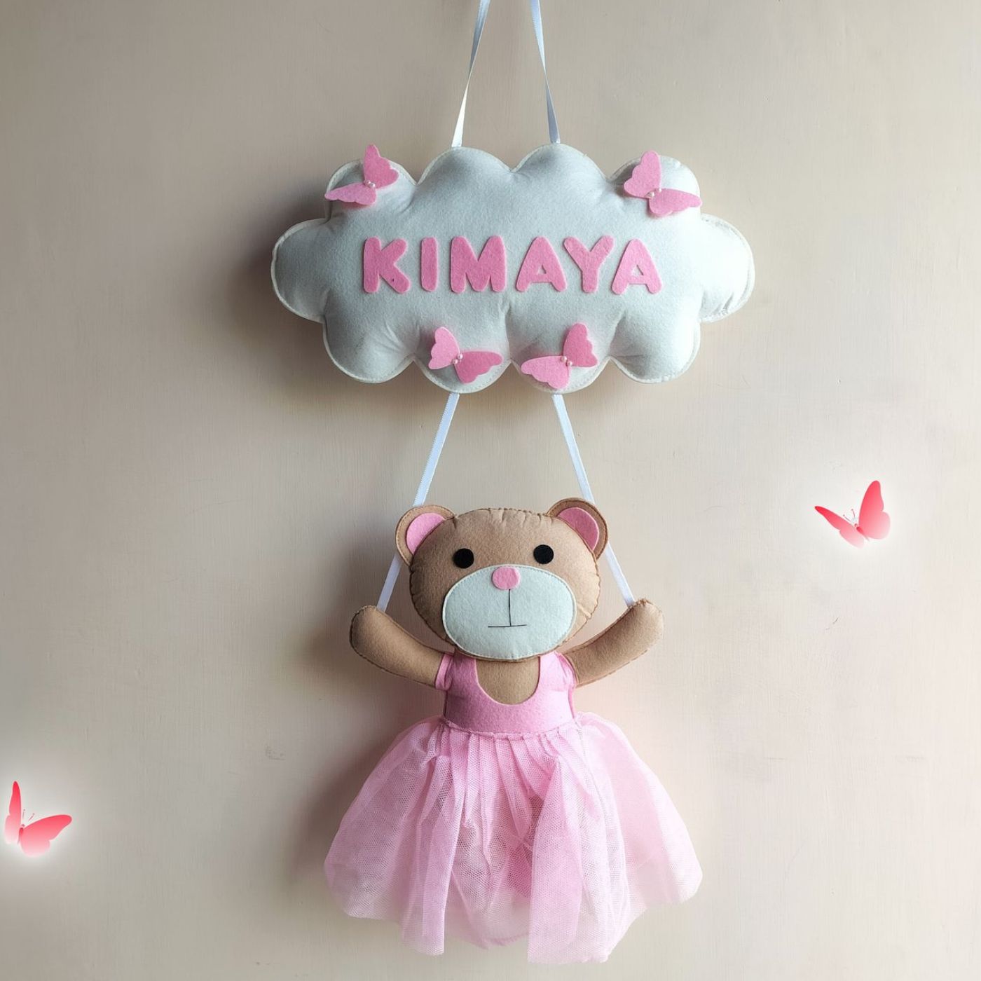 Buy Personalized Teddy Theme Doll Name Plate For Kids Online On Zwende