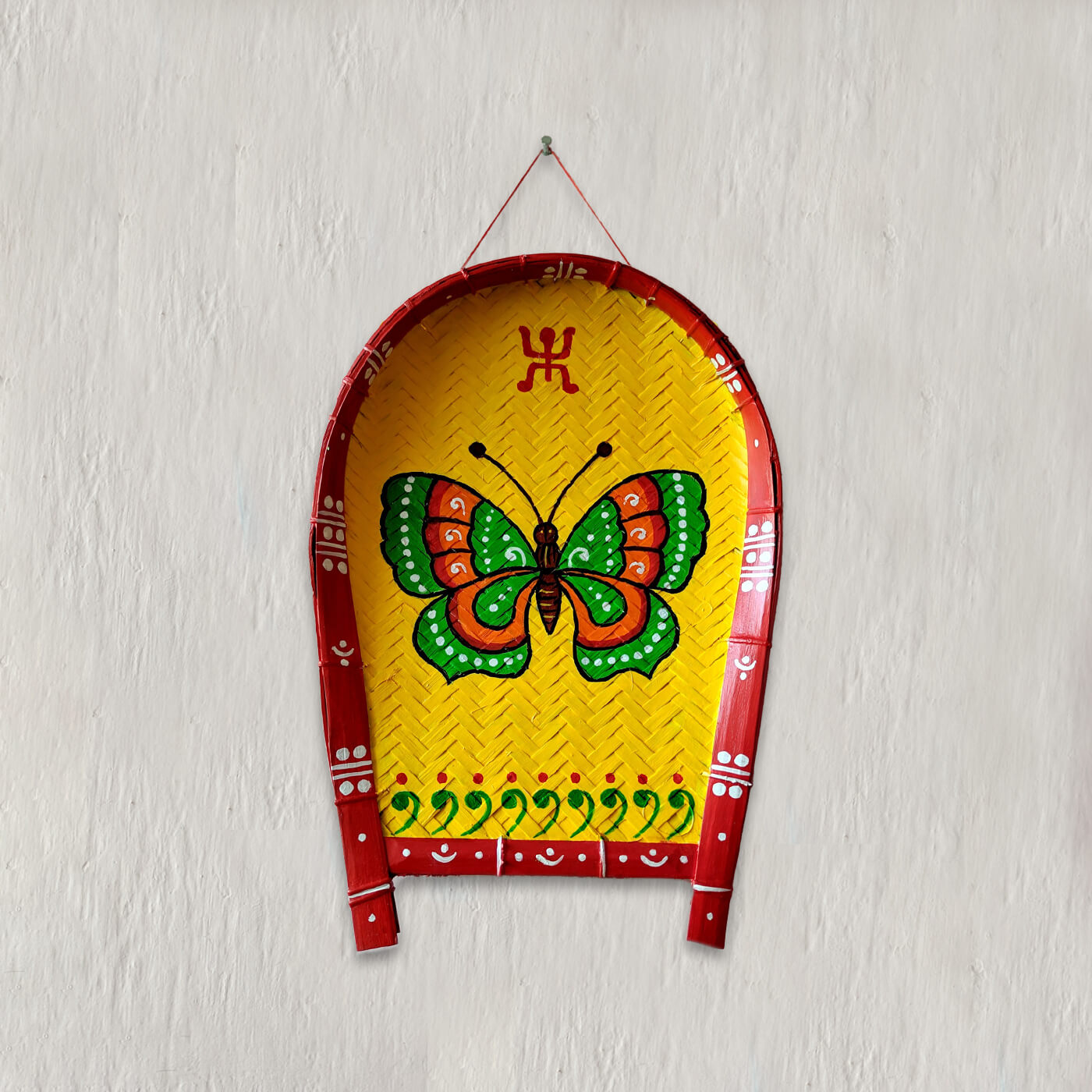 Buy Handpainted Butterfly Kulo Bengali Wedding Themed Bamboo Wall Décor ...