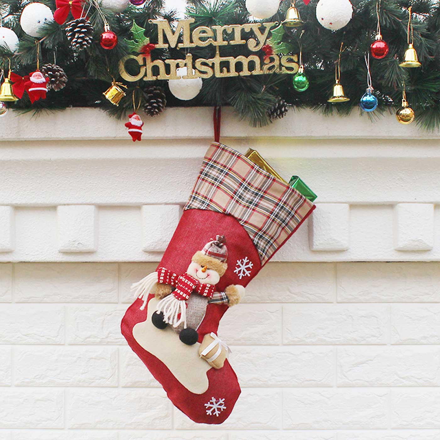 Buy Handmade Red Olaf Cotton Stockings For Christmas Decoration Online ...