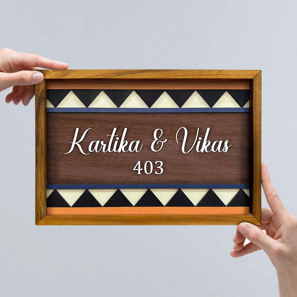 Buy Wooden Personalized Framed Nameplate For Couples Online On Zwende