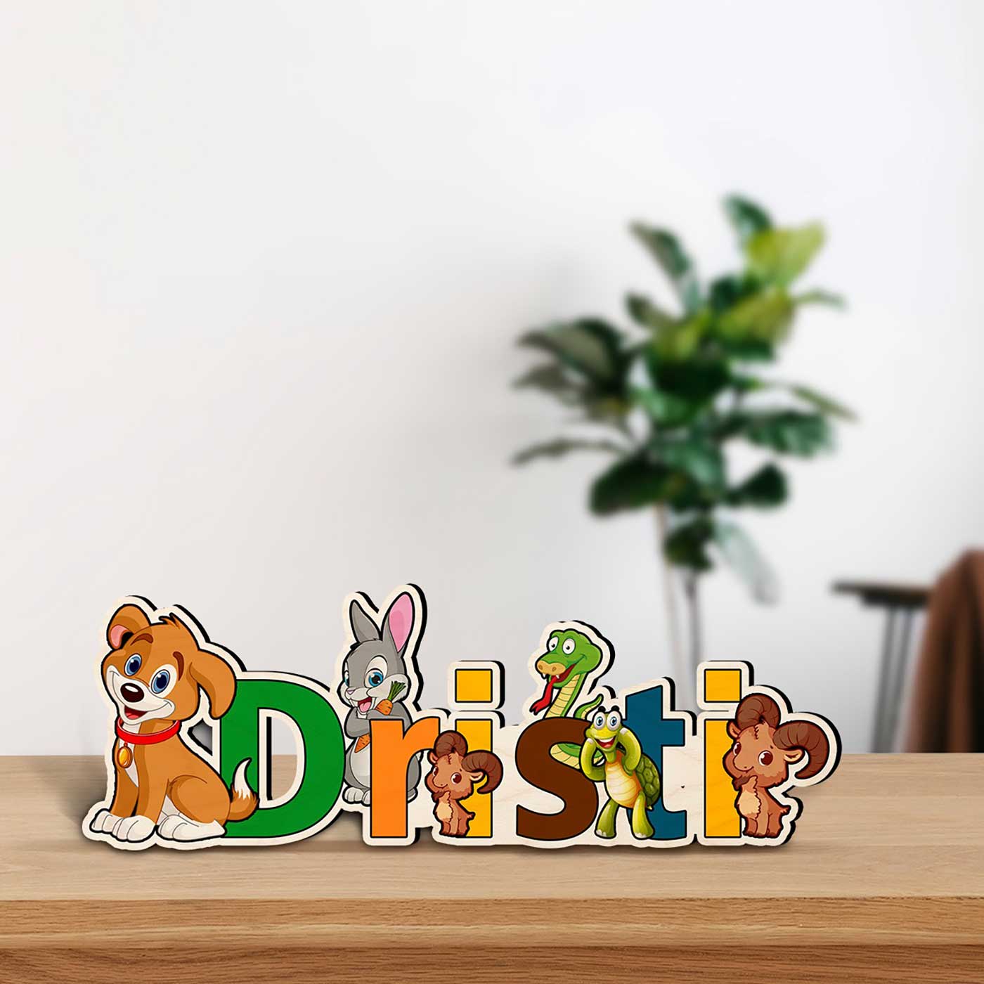 Buy Kid's Animal Theme Printed Nameplate Online On Zwende