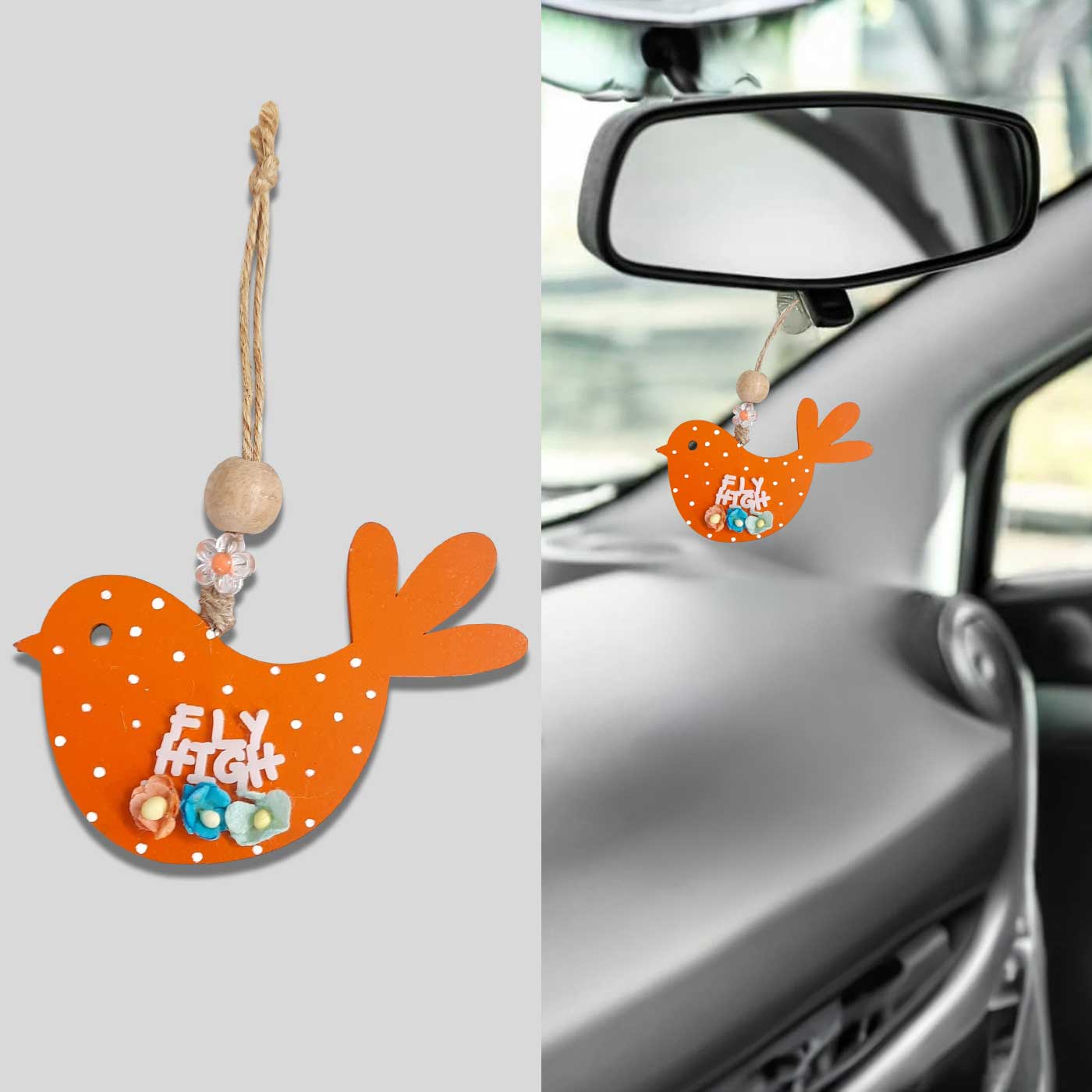 Buy Hand-Painted Fly High Theme Mdf Wood Hanging Online On Zwende