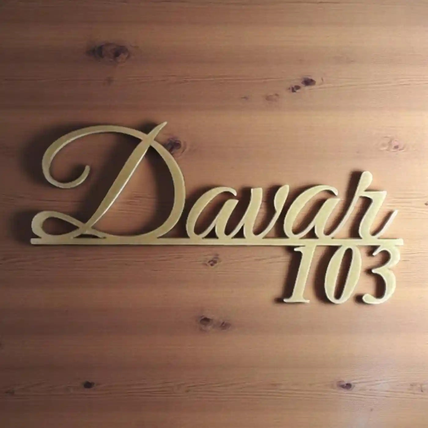 Buy Personalized Laser Cut Minimal Design Brass Name Plate Online On Zwende