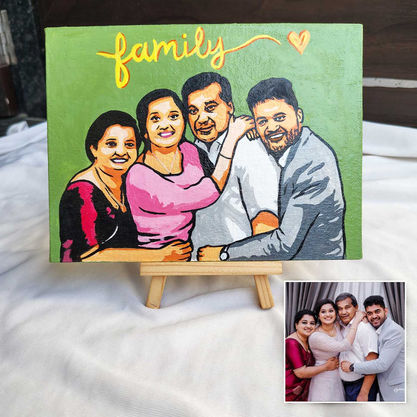 Buy Personalized Photo Based Caricature Rectangle Portrait Online On Zwende