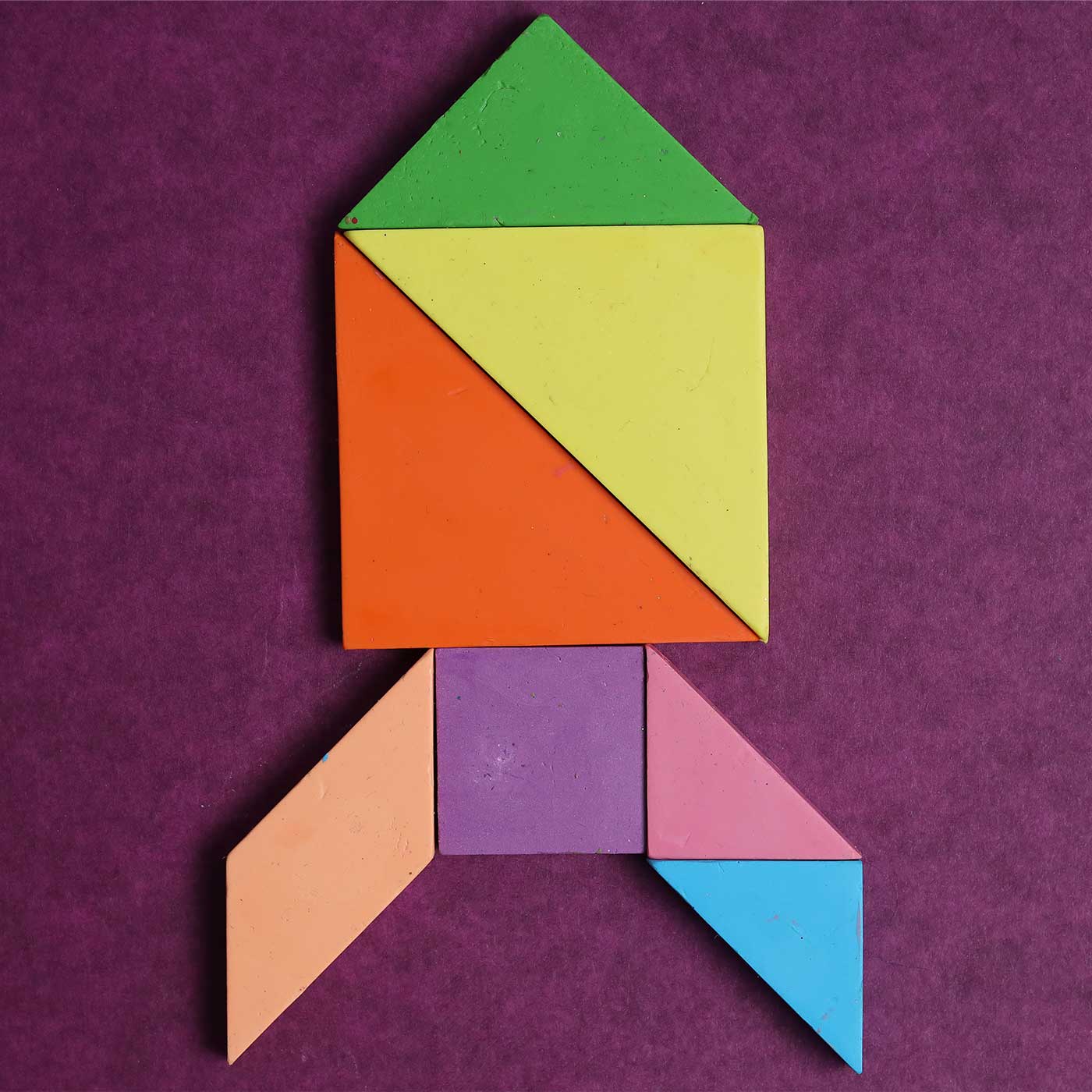 Buy Handmade Non-Toxic Tangram Crayons | Set Of 7 Online On Zwende