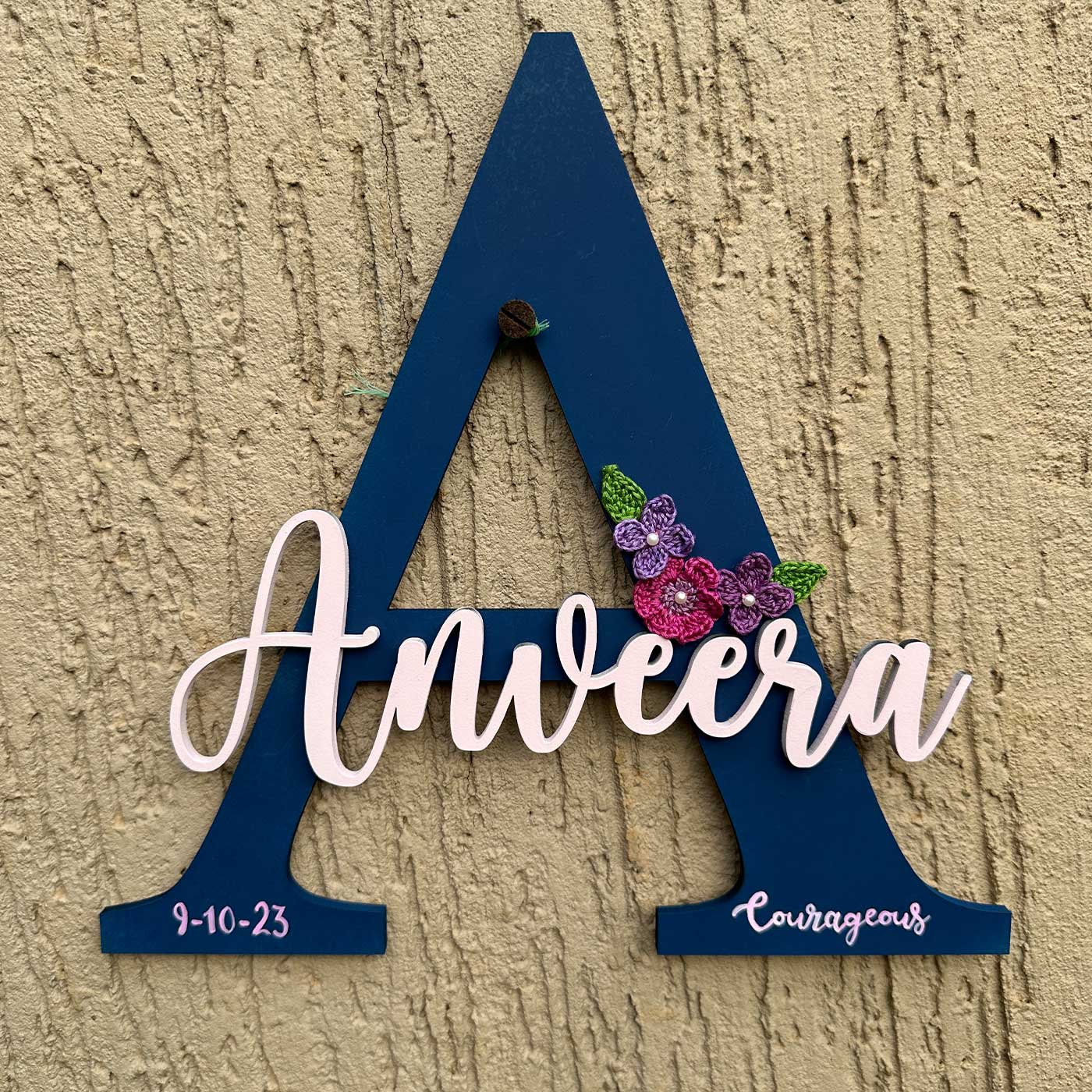 Buy Personalized Handmade Wooden Monogram Name Plate Online On Zwende