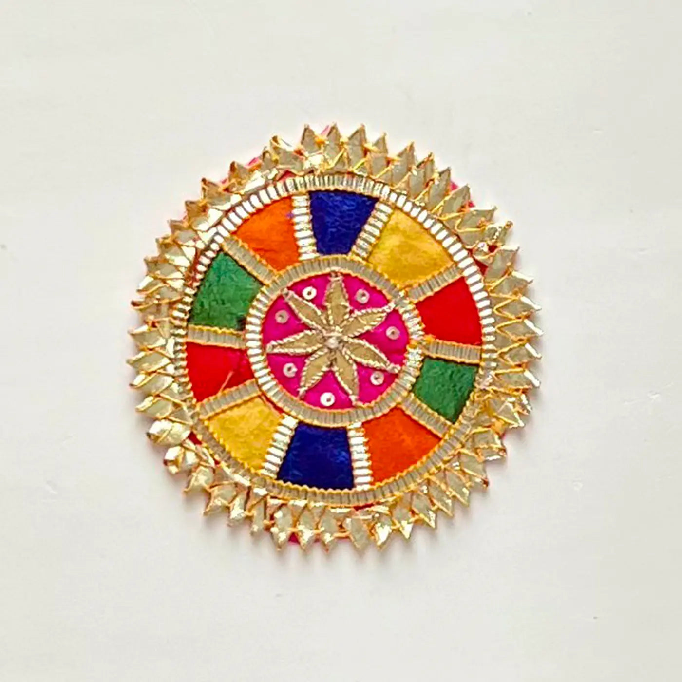 Buy Handmade Gota Patti Colourful Flower Design Rangoli Online On Zwende