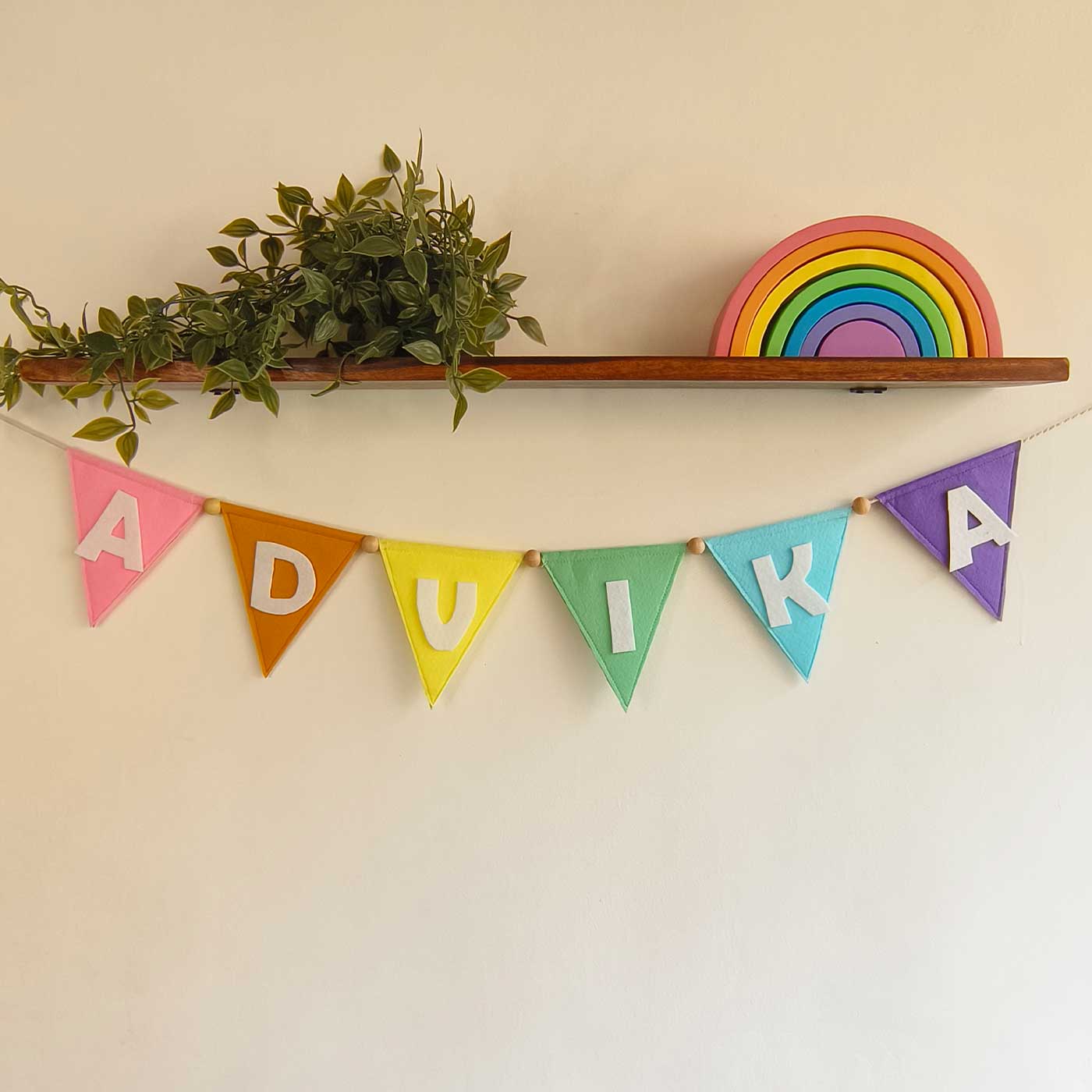 Buy Personalized Handmade Rainbow Theme Triangle Felt Bunting Online On ...
